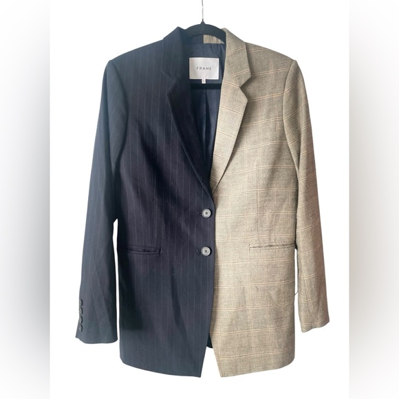 Frame Denim | Jackets & Coats | Frame Le Mix Oversized Blazer Twotone ...